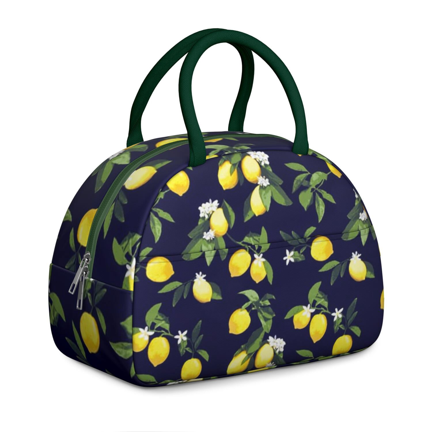 Lemon Lunch Bag - Bright Yellow Fruit Print Insulated Tote, Cute Citrus ...