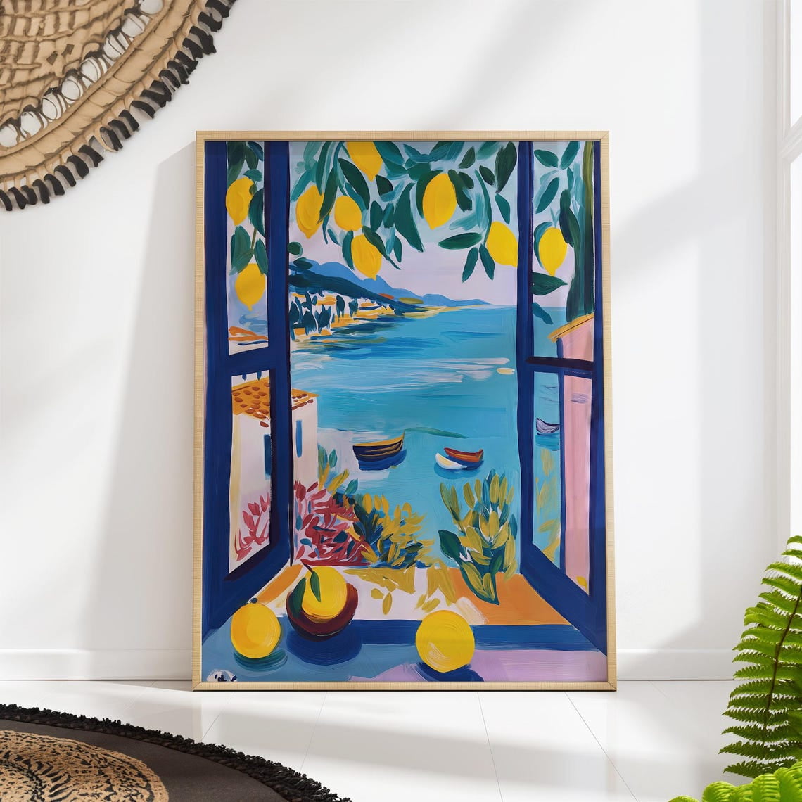 Lemon Matisse Window Art Print, Matisse Inspired Mediterranean Fauvist ...