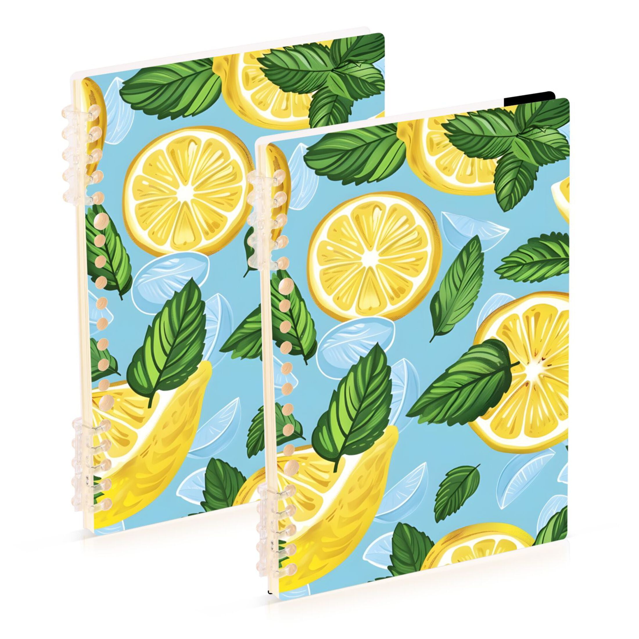 Lemon Mint Leaves Ring Binder Notebook Journey Note Diary College Ruled ...