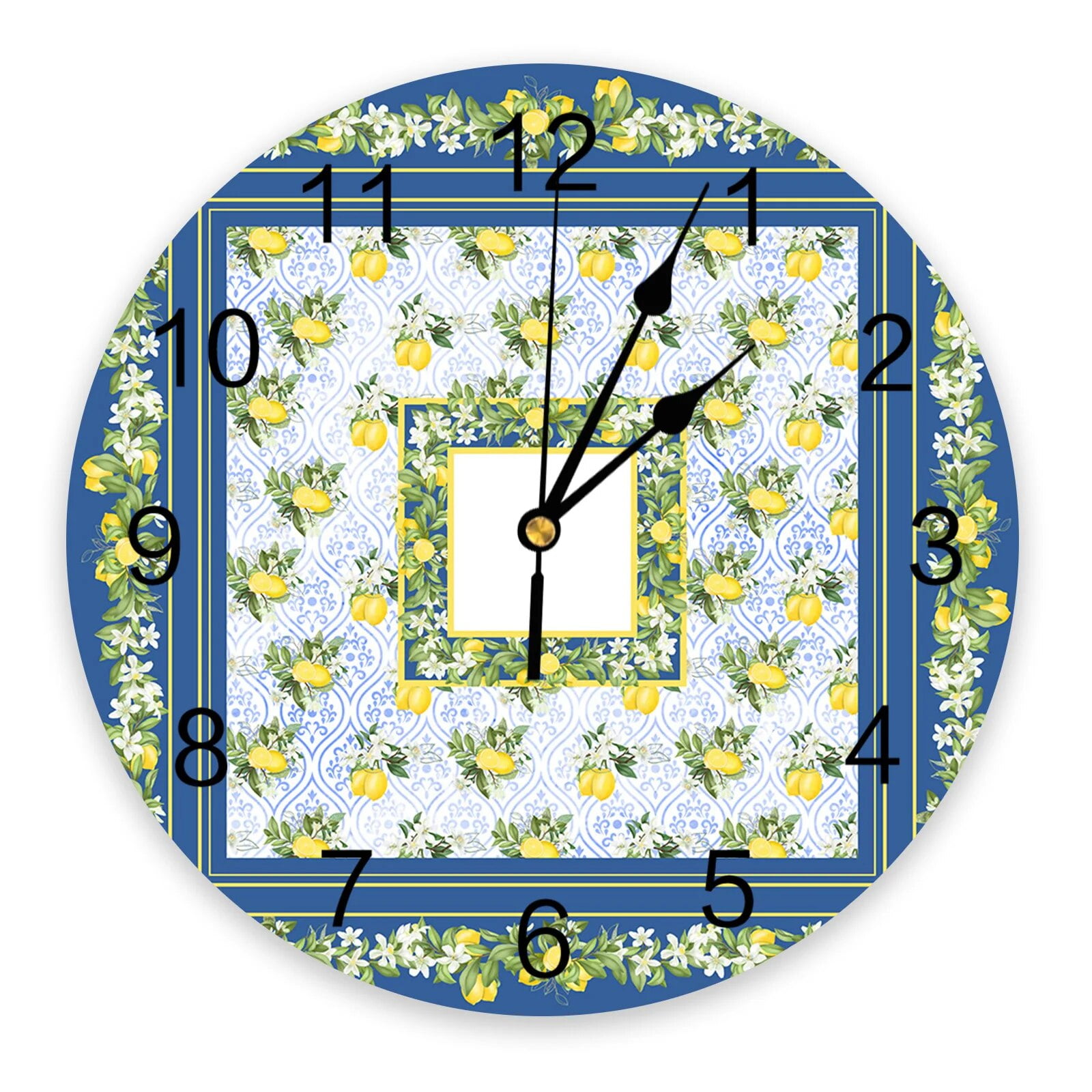 Lemon Moroccan Pattern Design Wall Clocks Silent Home Cafe Office Wall ...