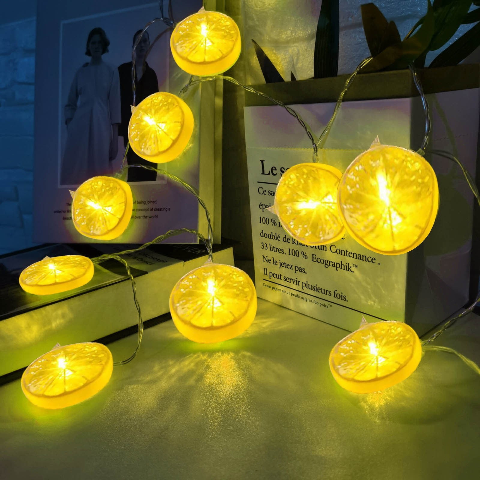 Lemon Orange Decorative Light Chain | 6 Meter 40 LED Battery Operated ...
