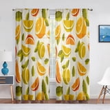 Lemon Orange Fruits Round Citrus Design Tulle Curtains for Living Room ...