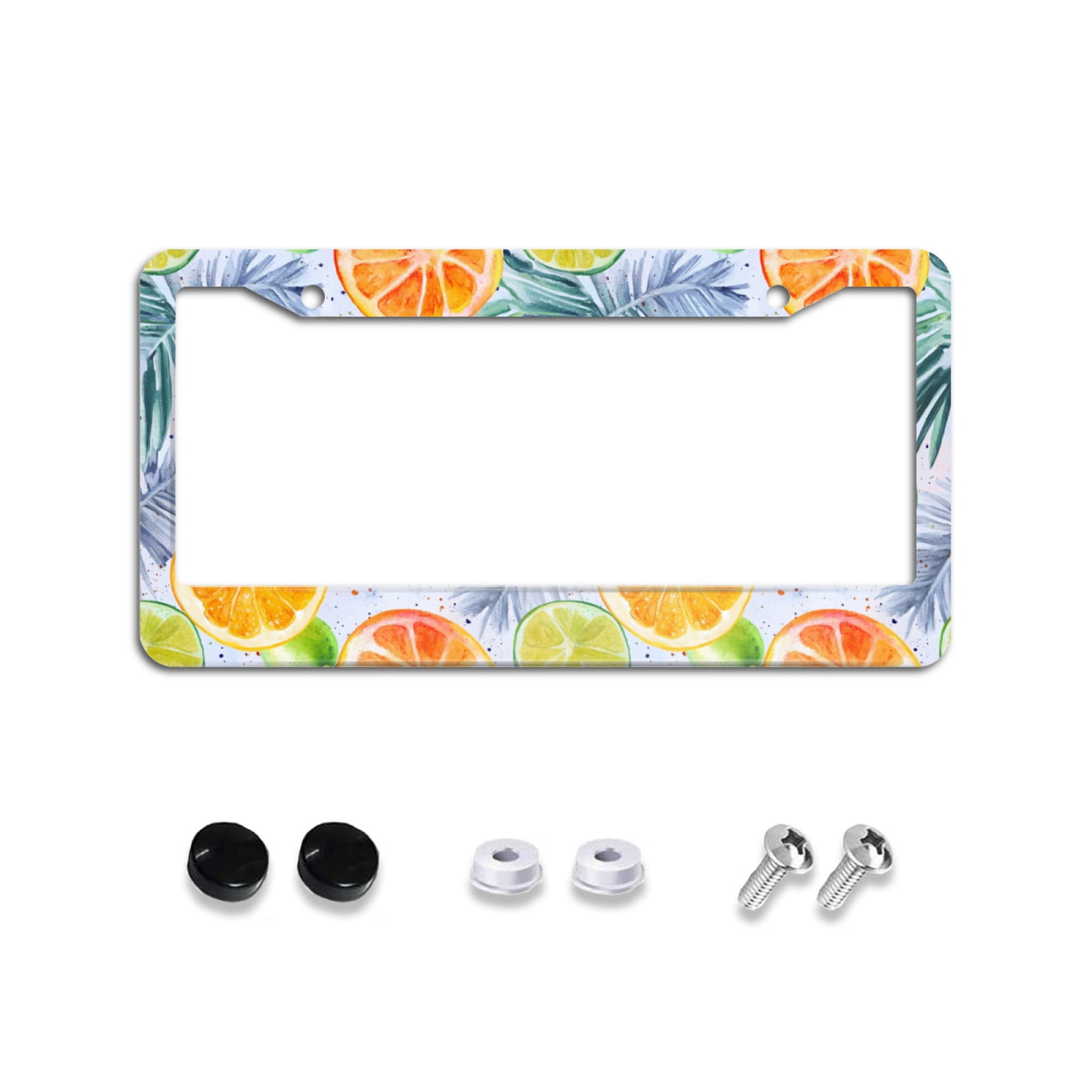 Lemon Orange Lime with Leaves License Plate Frames for Women Men Car ...