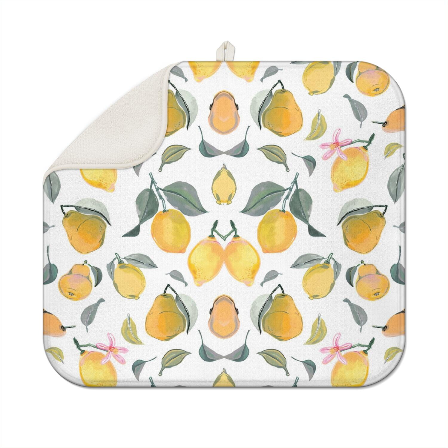 Lemon Patch Coffee Mat – Retro Summer Lemon Print Microfiber Drying Pad ...