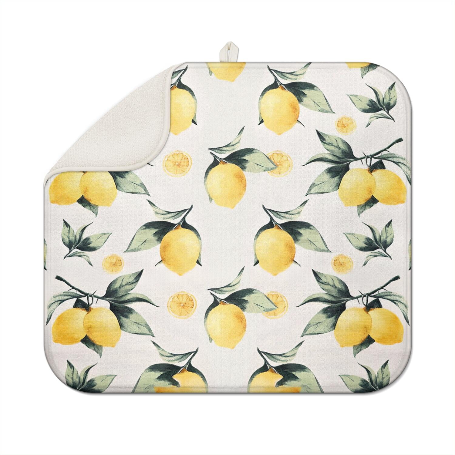 Lemon Patch Coffee Mat – Retro Summer Lemon Print Microfiber Drying Pad ...
