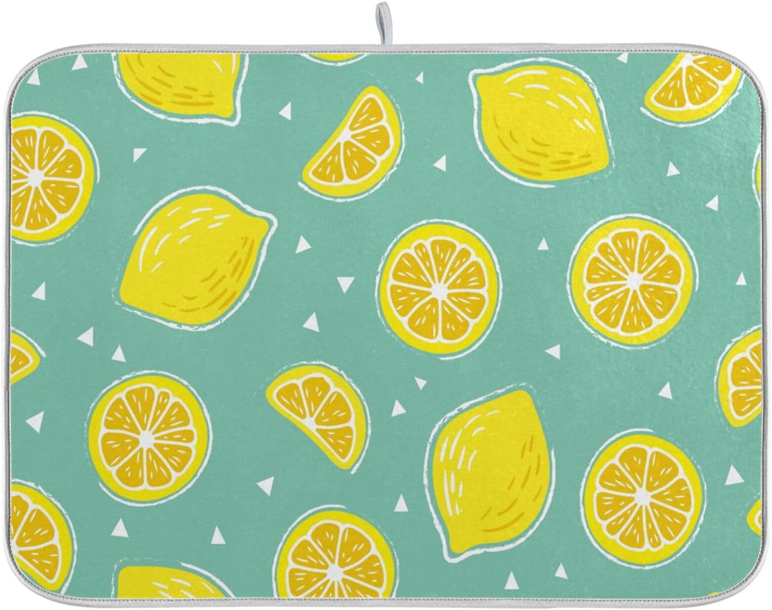 Lemon Pattern Dish Drying Mat Microfiber Drying Pad for Kitchen Counter ...