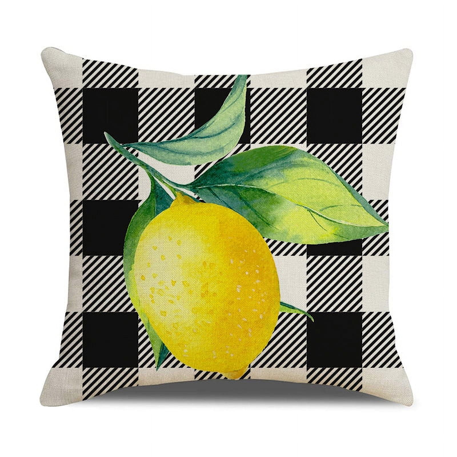 Lemon Pillow Covers 18 x 18 in Summer Farmhouse Throw Pillow Case ...