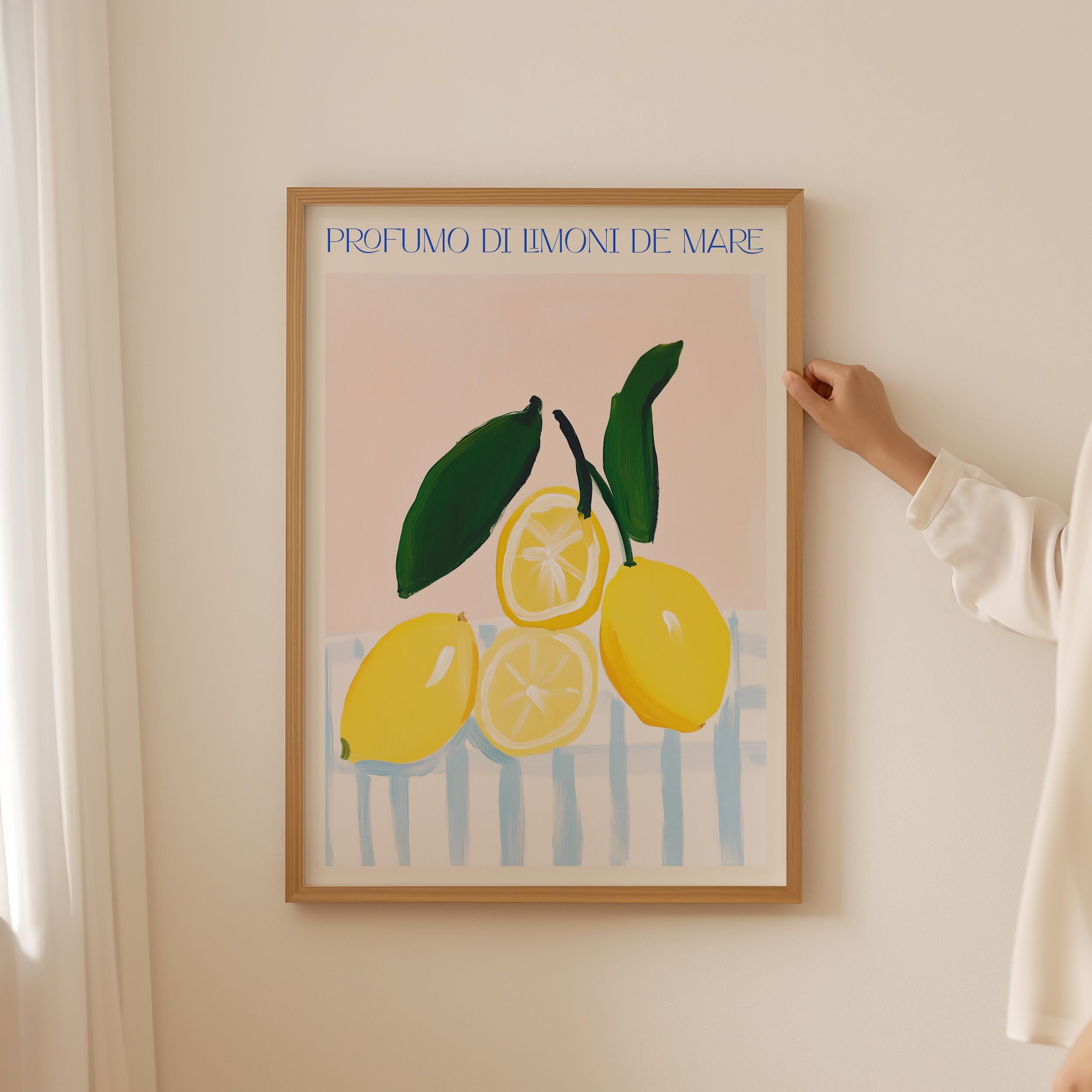 Lemon Poster Amalfi Coast – Trendy Minimalist Fruit Wall Art, Italian ...