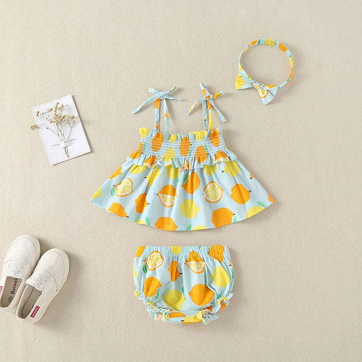 Lemon Print Baby Set - Juicy Cuteness - Walmart.com