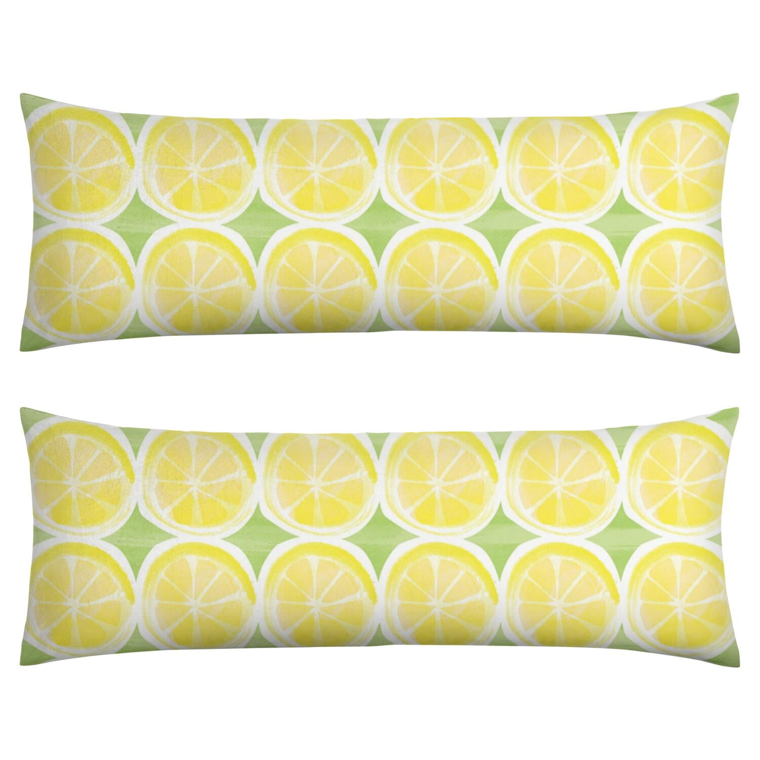 Lemon Print Body Pillow Cover - Soft & Breathable Fabric, Hidden Zipper ...