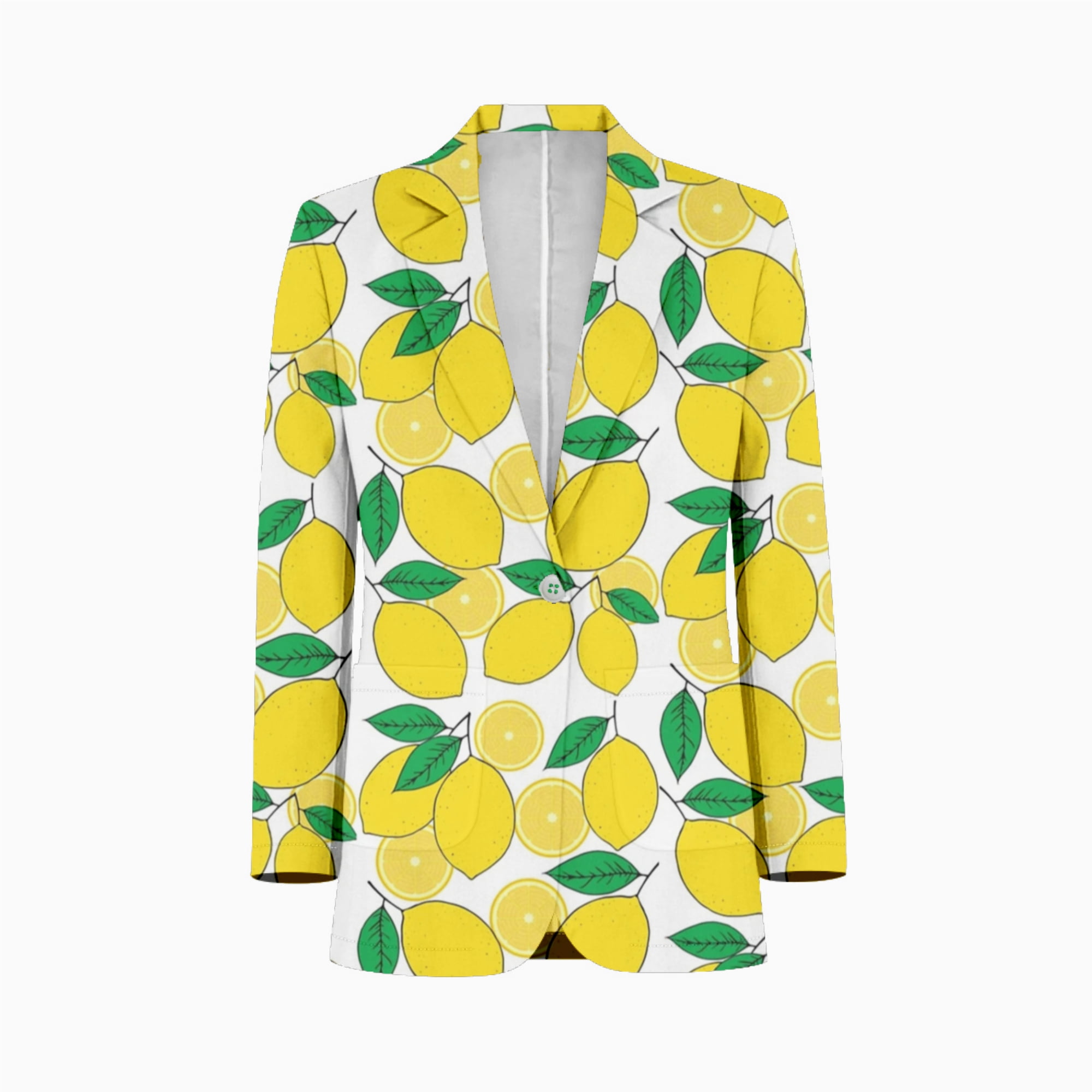 Lemon Print Customized Men's Suits full man Shawl Collar Gentleman ...