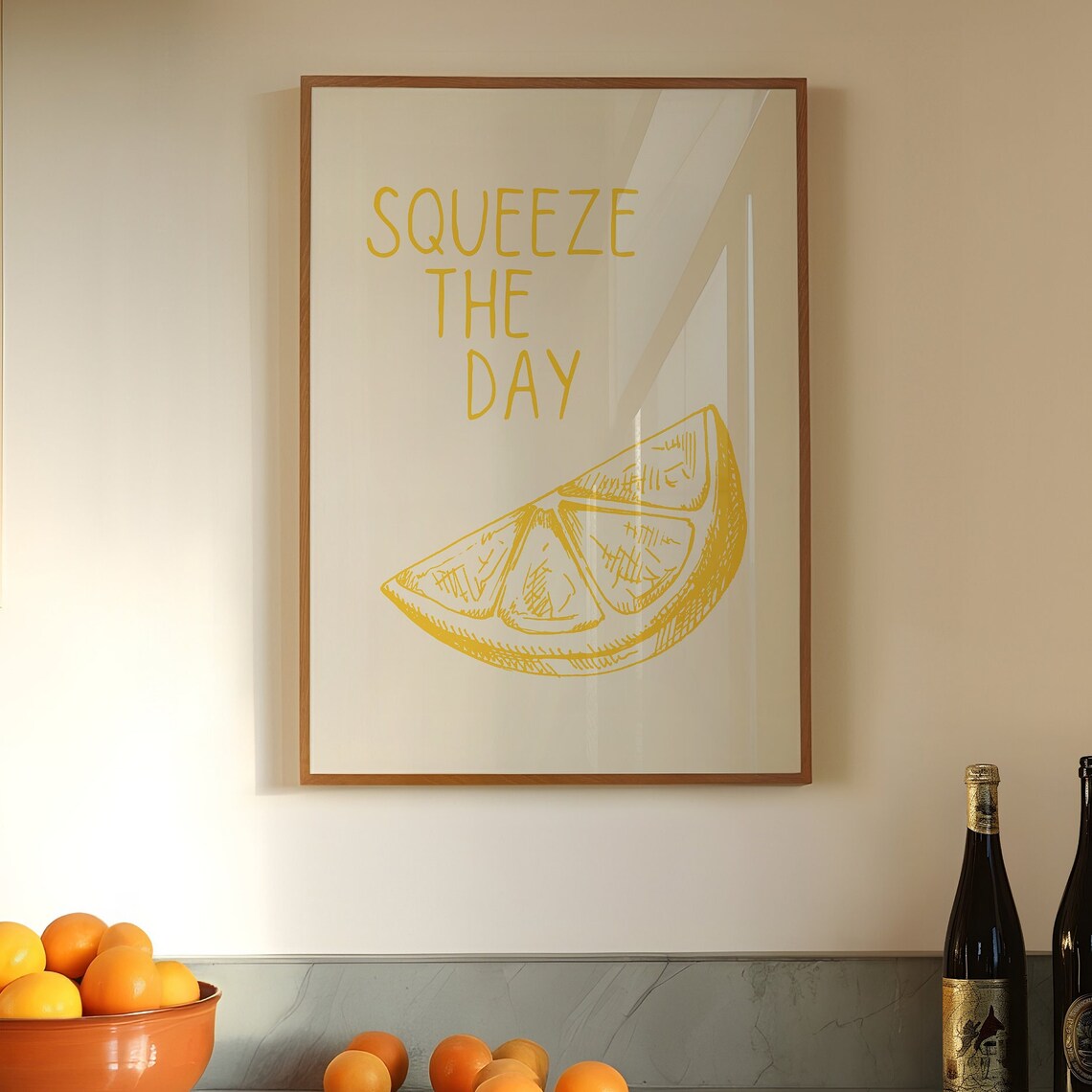 Lemon Print, Funky Kitchen Decor, Bright Maximalist Poster, Trendy ...