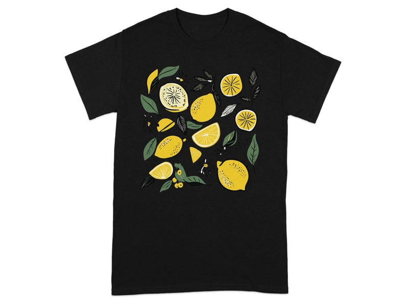 Lemon Print T-Shirt, Cottagecore Aesthetic Tee, Botanical Shirt, Summer ...