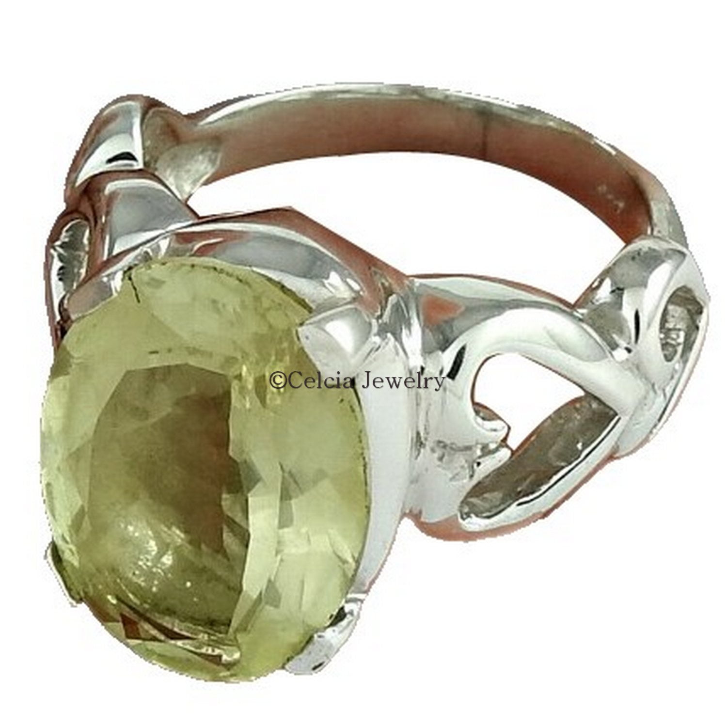 Lemon Quartz Yellow Gemstone Oval Ring, Handmade Designer Fine Ring ...