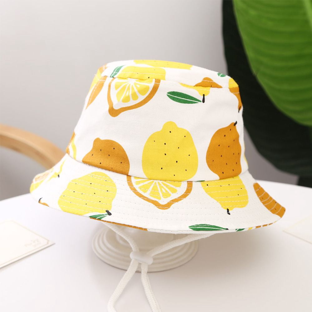 Lemon Rabbit Crown Summer Play Hat Chin Strap Wide Brim Outdoor Swim ...