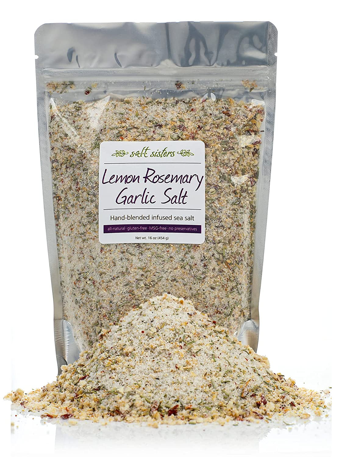 Lemon Rosemary Garlic Sea Salt, Unique Mediterranean Salt Blend ...