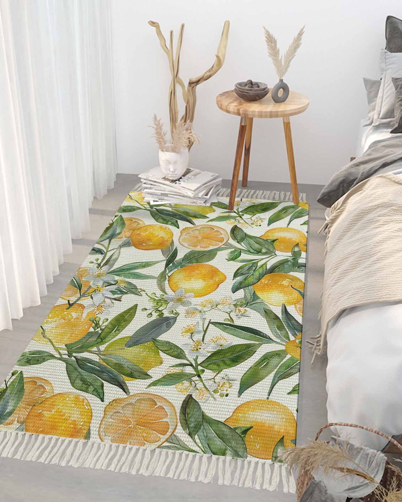Lemon Runner Rug for Hallway 3x5ft, Spring Summer Washable Runner Rugs ...