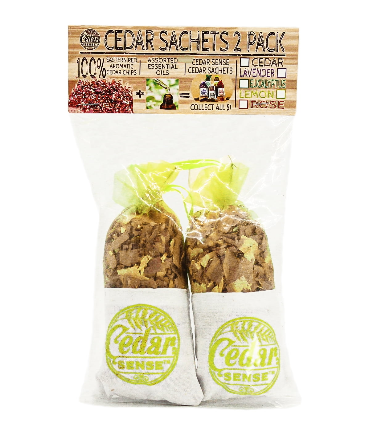 Lemon Sachets - 2 Pack - Cedar Sense - Cedar Scent for Closets ...