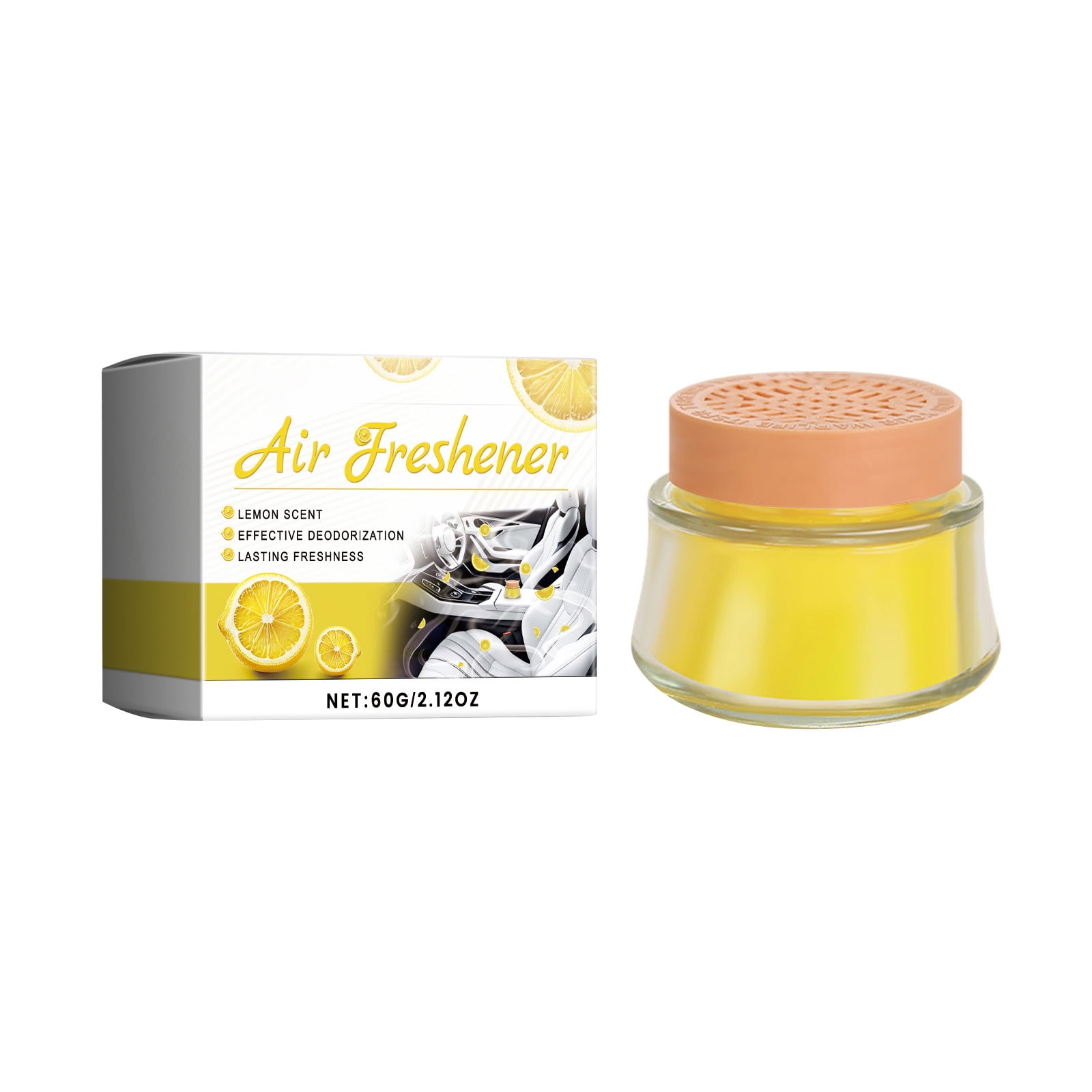 Lemon Scent Car Solid Balm - Air Freshener & Odor Eliminator - 80g ...