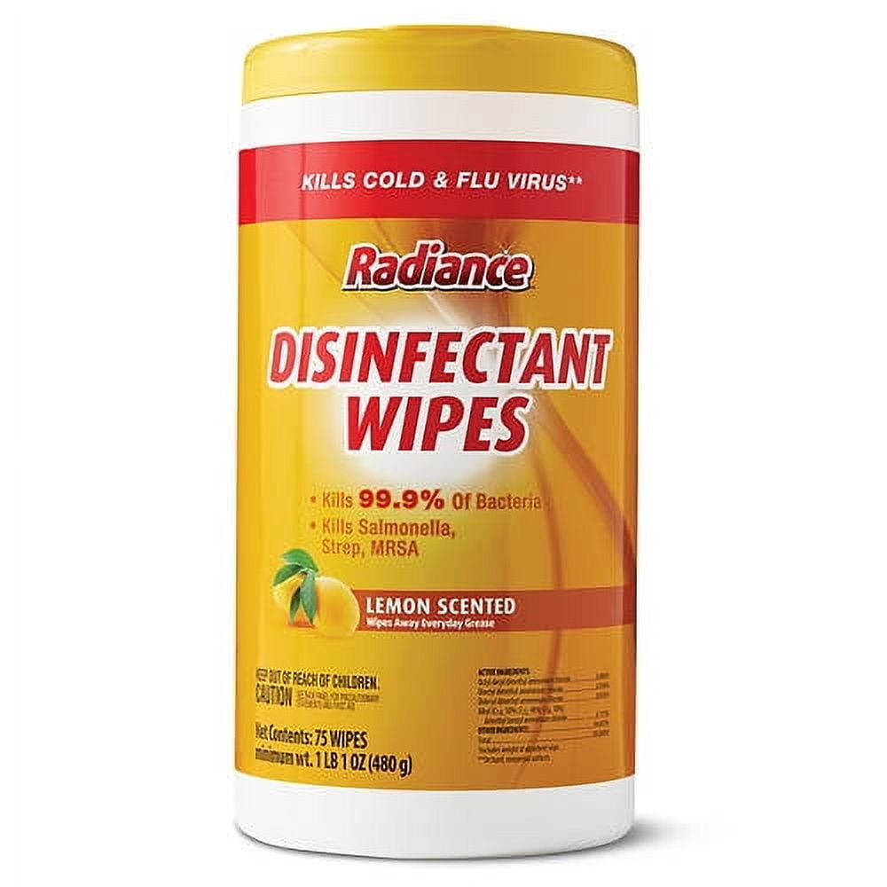 Lemon Scented Disinfectant Wipes, 75 count- Pack of 5 - Walmart.com