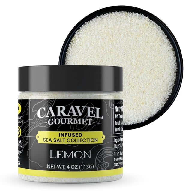 Caravel Gourmet Lemon Sea Salt - 4 oz Jar by Sea Salt Superstore Gluten ...