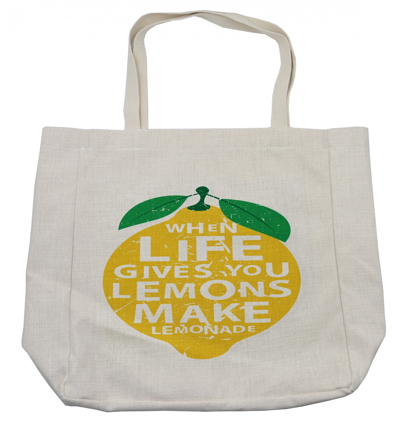 Lemon Shopping Bag, When Life Gives You Lemons Make Lemonade Words on ...