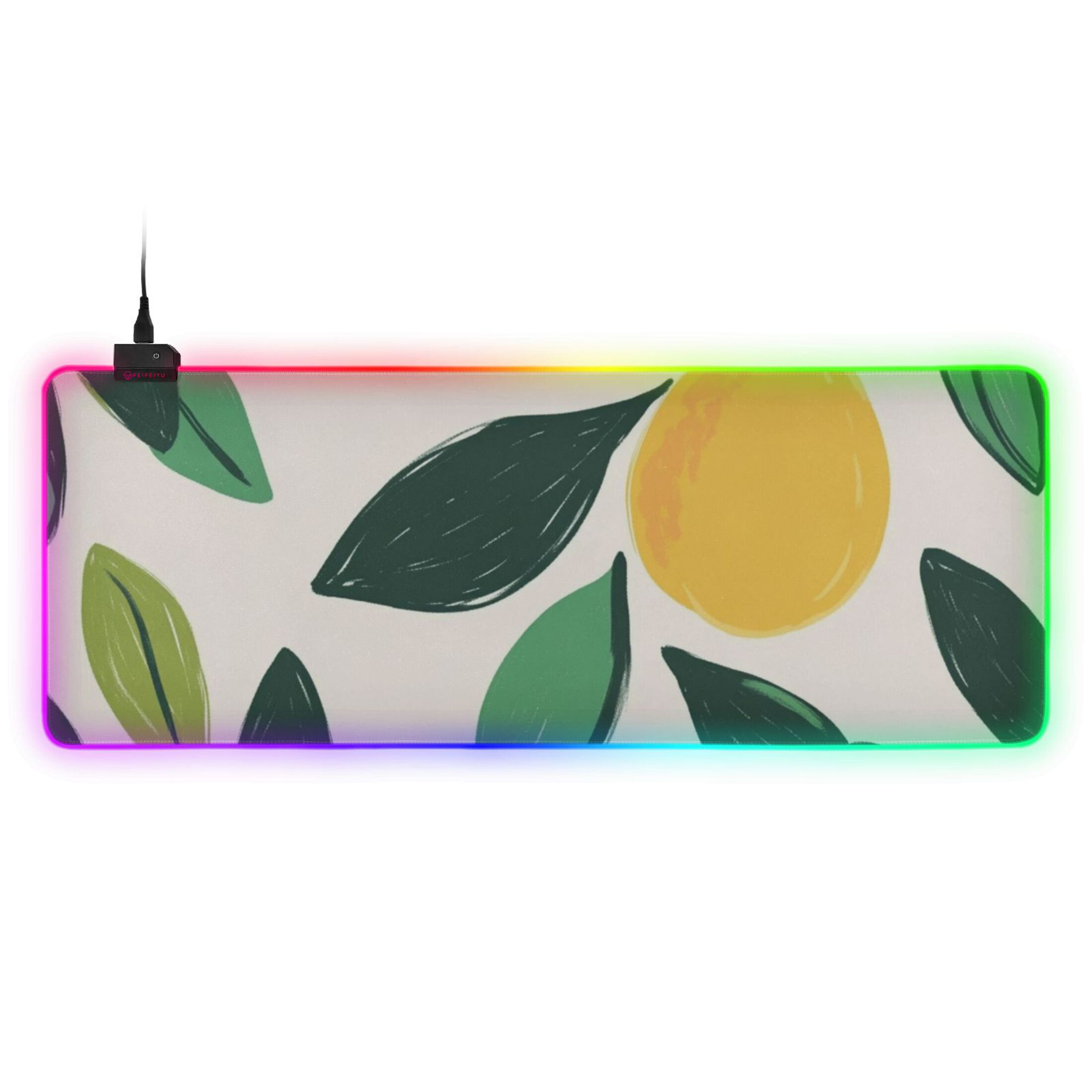 Lemon Simple Chart RGB Gaming Mouse Pad Large Keyboard Mat Rubber Base ...