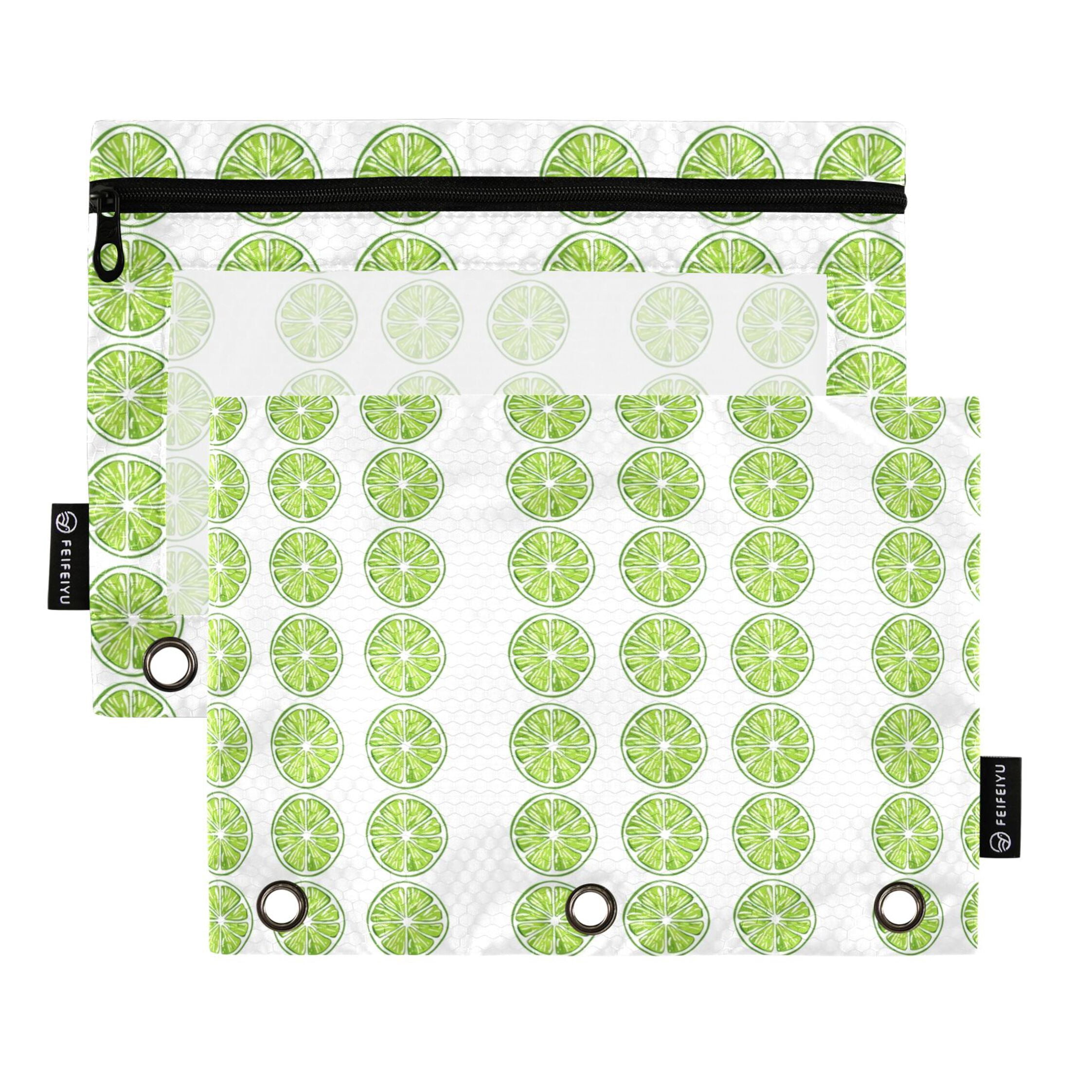 Lemon Slice 2 Pack Pencil Pouch for 3 Ring Binder Smooth Zipper Folders ...