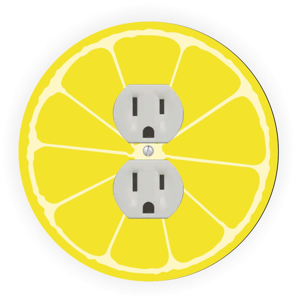 Lemon Slice Design - Round Light Switch Plate Cover - Outlet Cover ...