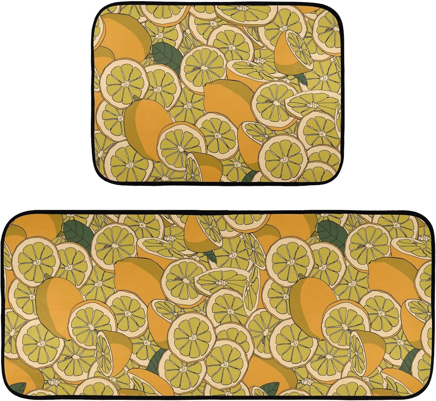 Lemon Slice Kitchen Mats and Rugs, Tropical Fruit Kitchen Floor Runner ...