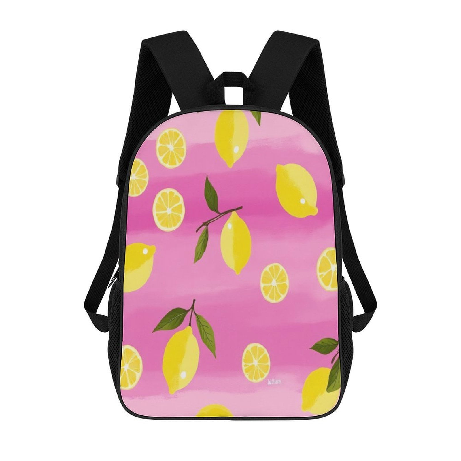 Lemon Slice Pink Background 3D Print 17in adolescent backpack Bags ...