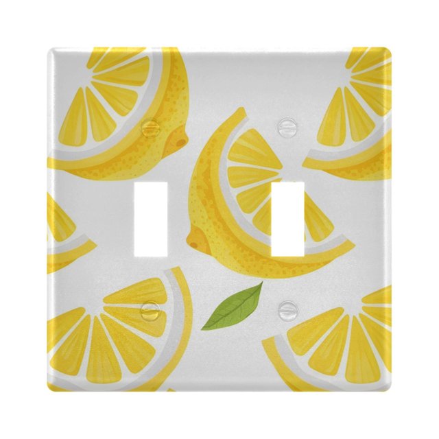 Lemon Slice and Leaf Light Switch Plate Covers 2 Gang Wall Plate ...