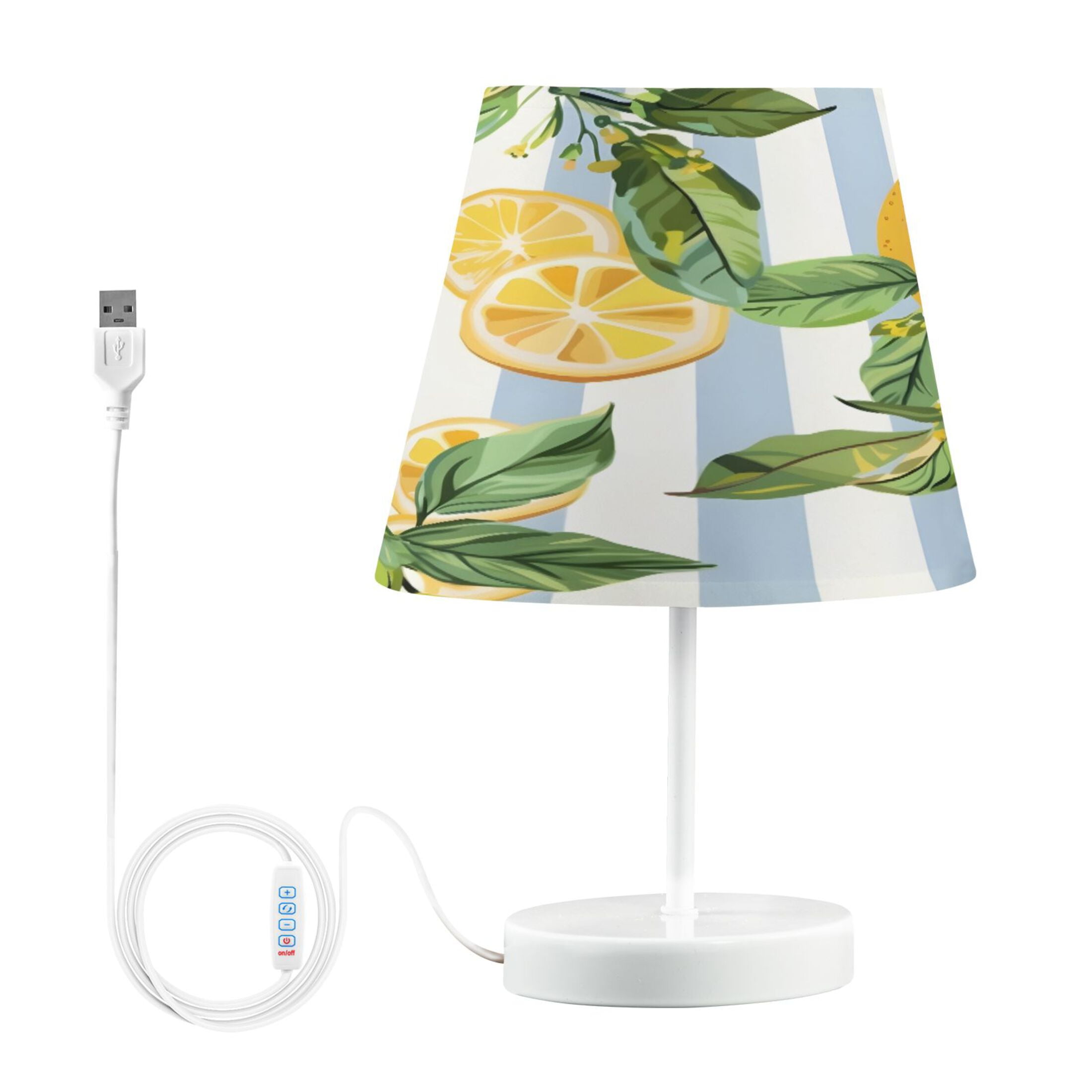 Lemon Slice and Leaves Desk Lamp LED Table Nightstand Lamps with 3 ...