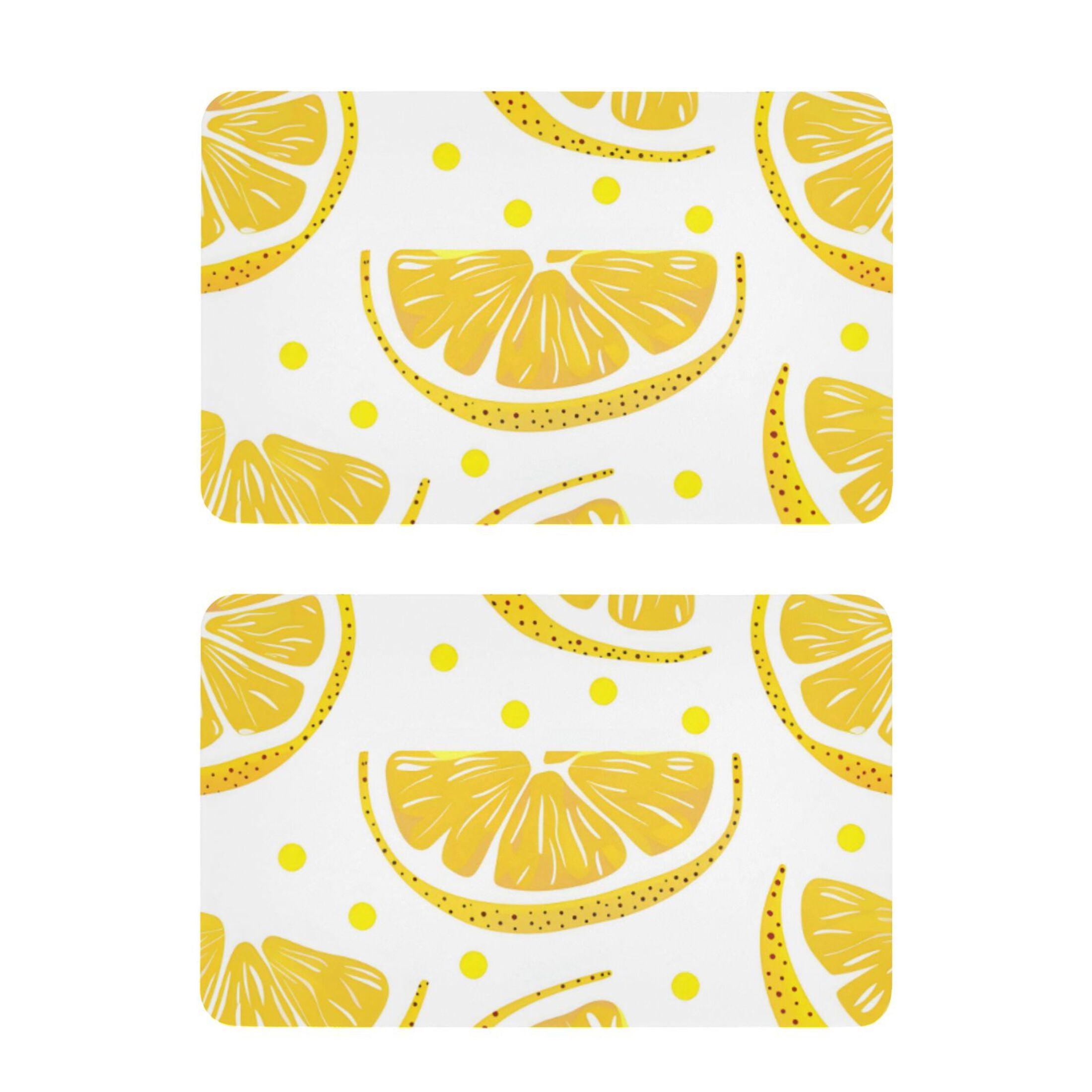 Lemon Slice and Polk Dot Refrigerator Magnet Stickers Square Fridge ...