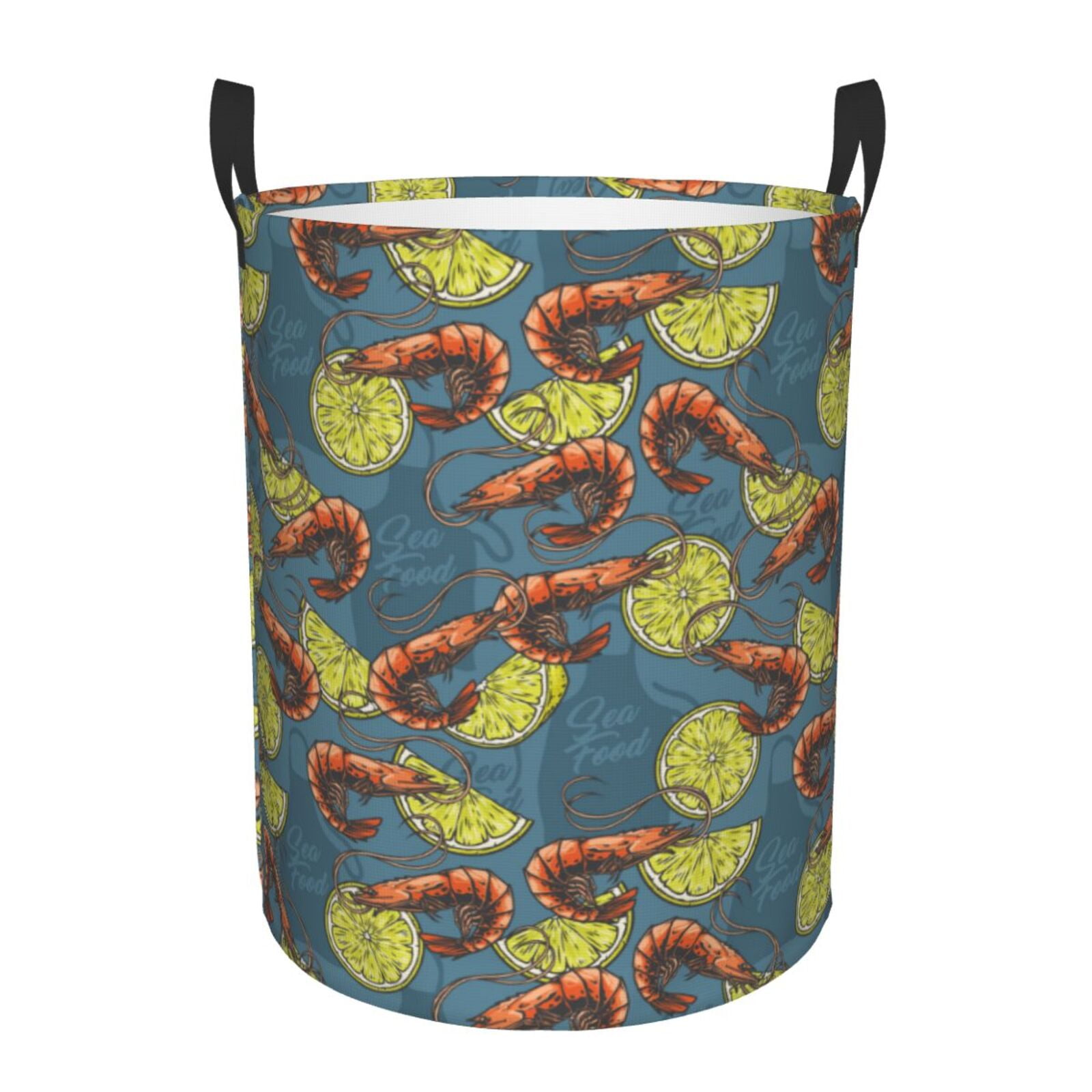 Lemon Sliced Shrimp Laundry Basket, Laundry Hamper Waterproof Laundry ...