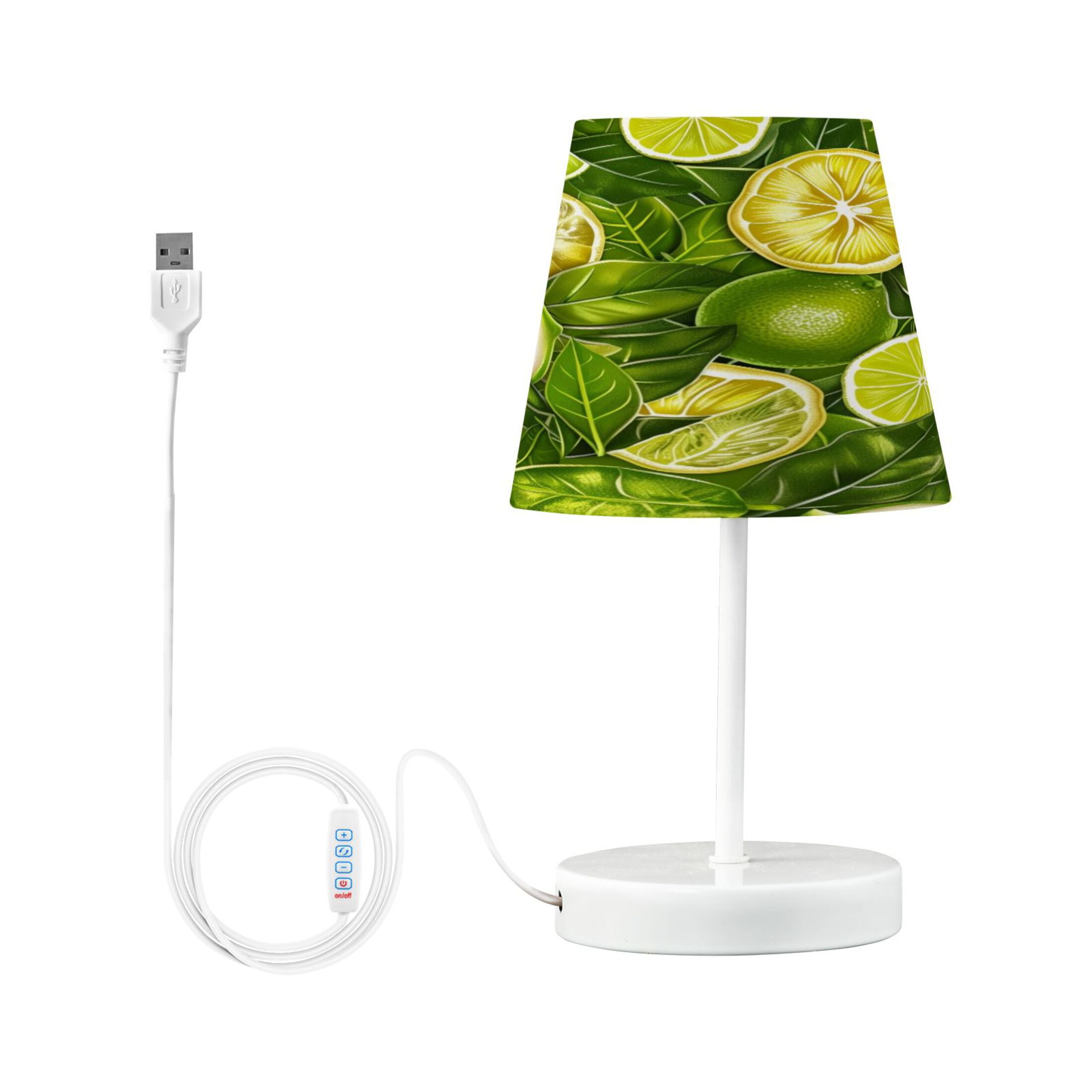 Lemon Slices and Leaves Desk Lamp LED Table Nightstand Lamps with 3 ...
