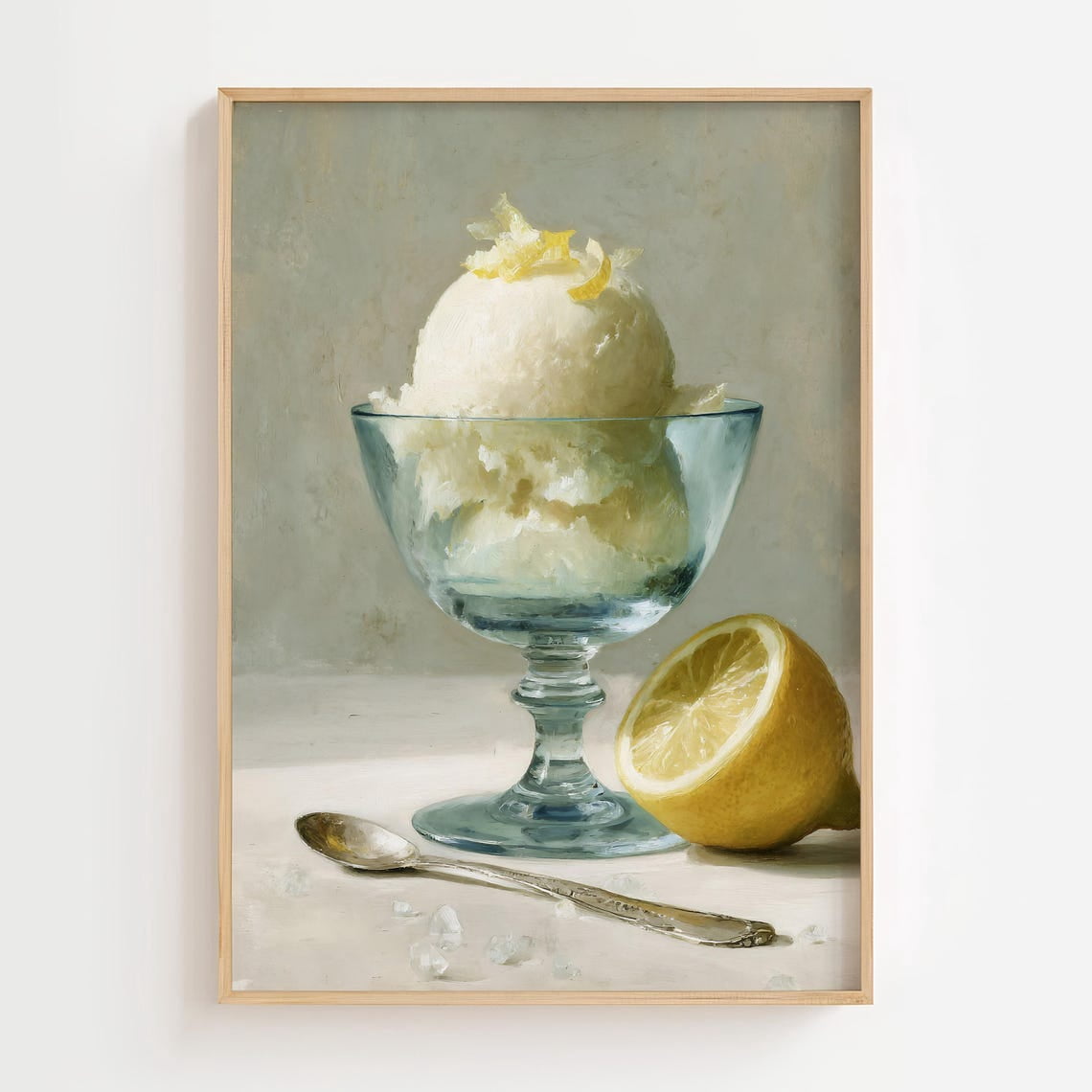 Lemon Sorbet Wall Art, Italian Dessert Kitchen Print, Mediterranean ...