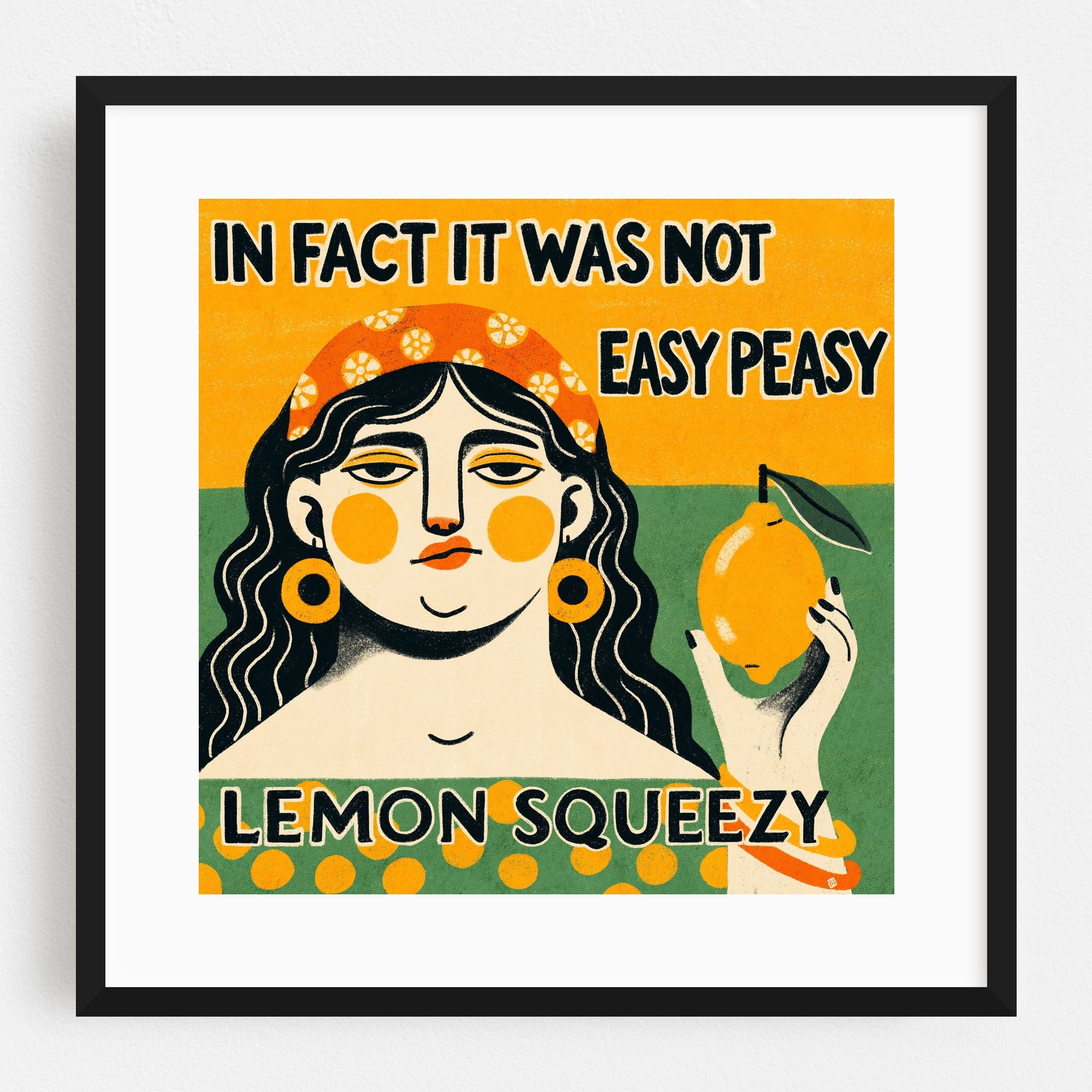 Lemon Squeezy - Drawing Quote Humor Lemon Pop Art Modern Art Retro ...
