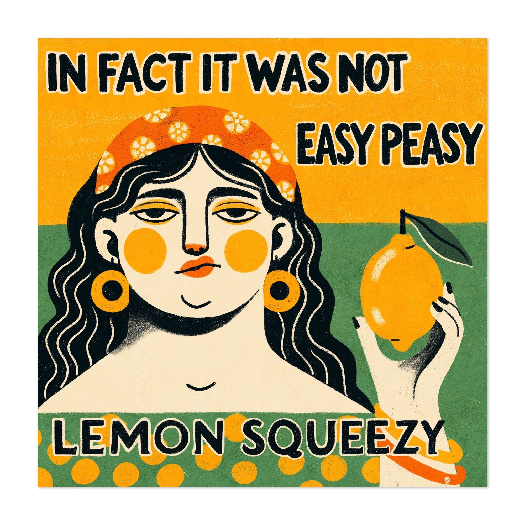 Lemon Squeezy - Drawing Quote Humor Lemon Pop Art Modern Art Retro ...