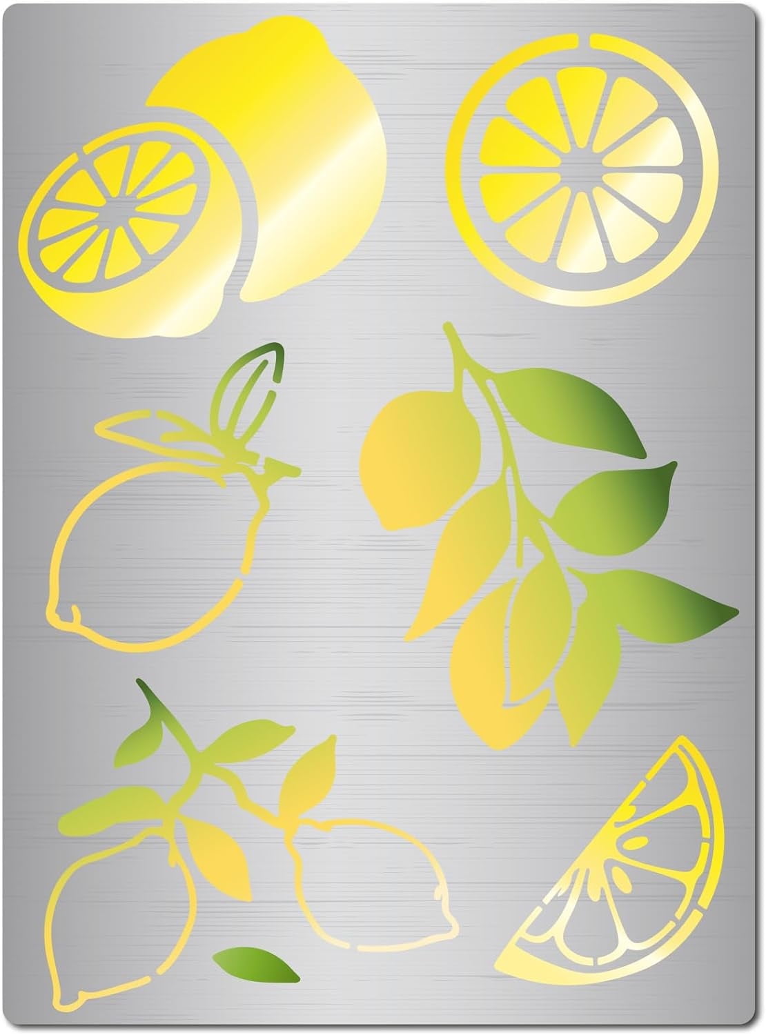 Lemon Stencil Orange Fruit Leaves Summer Metal Journal Template Reusable Stainless Steel ...