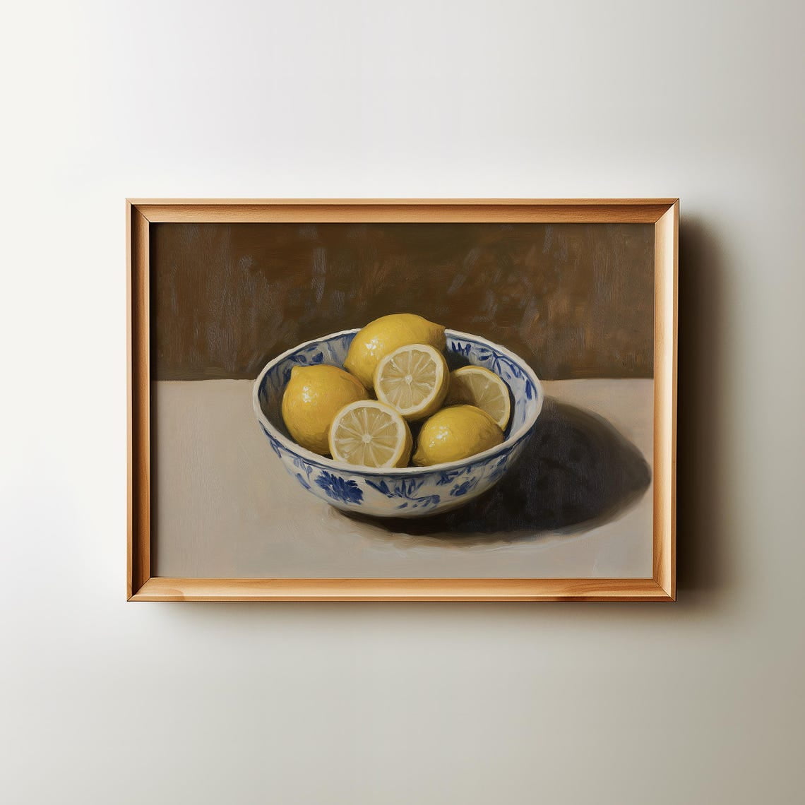 Lemon Still Life Poster Neutral Cottagecore Citrus Kitchen Wall Art ...