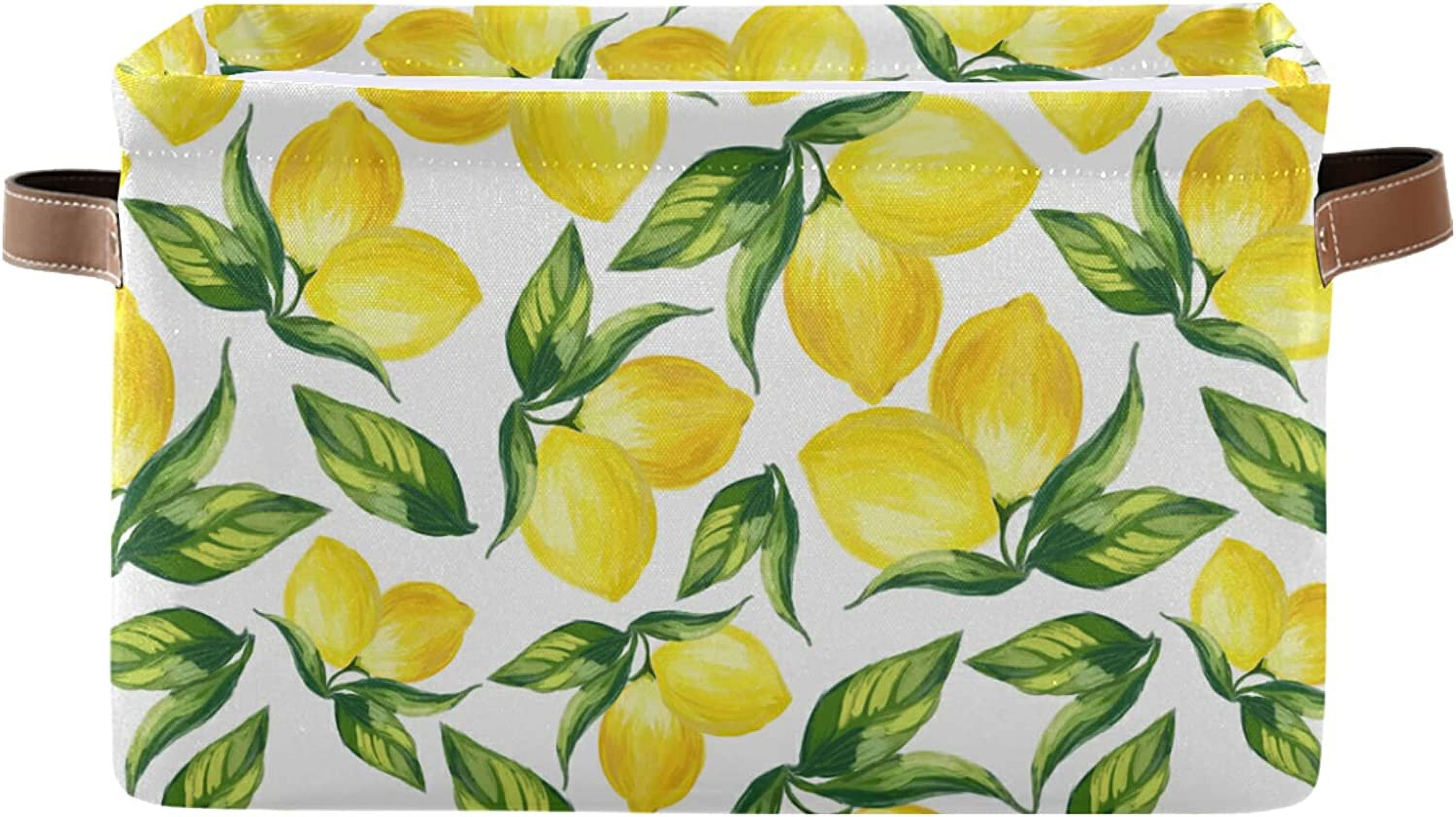 Lemon Storage Basket Square Collapsible Laundry Hamper Clothes Toys ...