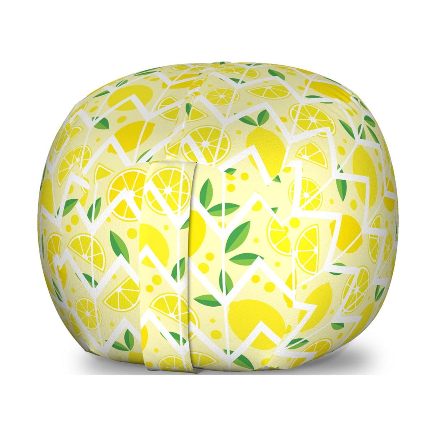 Lemon Storage Toy Bag Chair, Cartoon Lemons with Zigzags Fruit ...