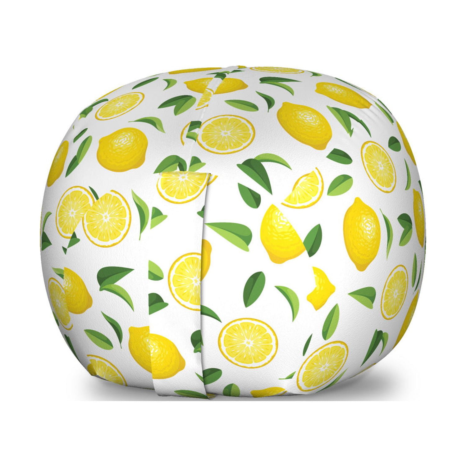 Lemon Storage Toy Bag Chair, Lemons and Leaves Half Sliced Summer Juicy ...