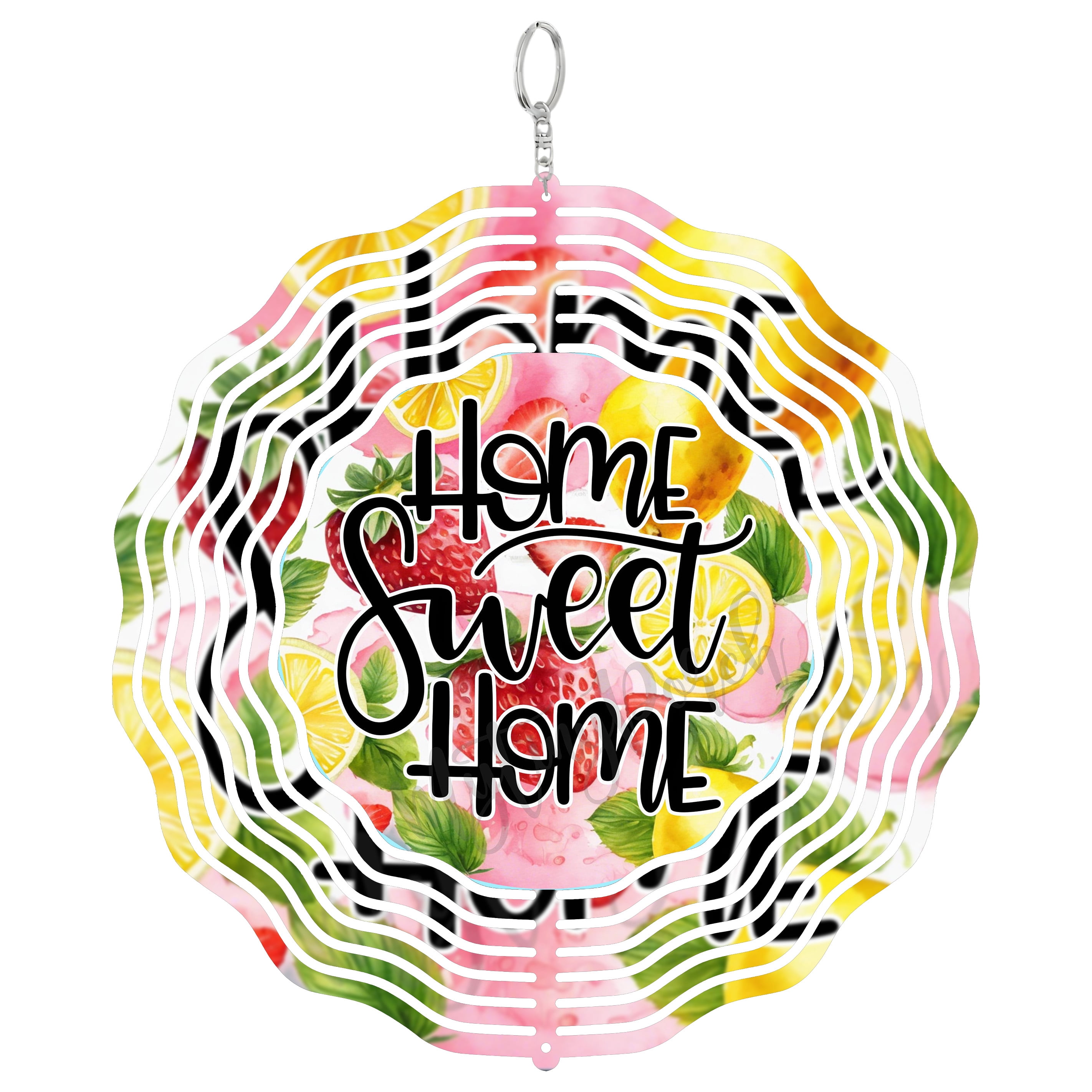 Lemon Strawberry Fruit Mix 3D Wind Spinner, Summer Sweet Kitchen Decor ...