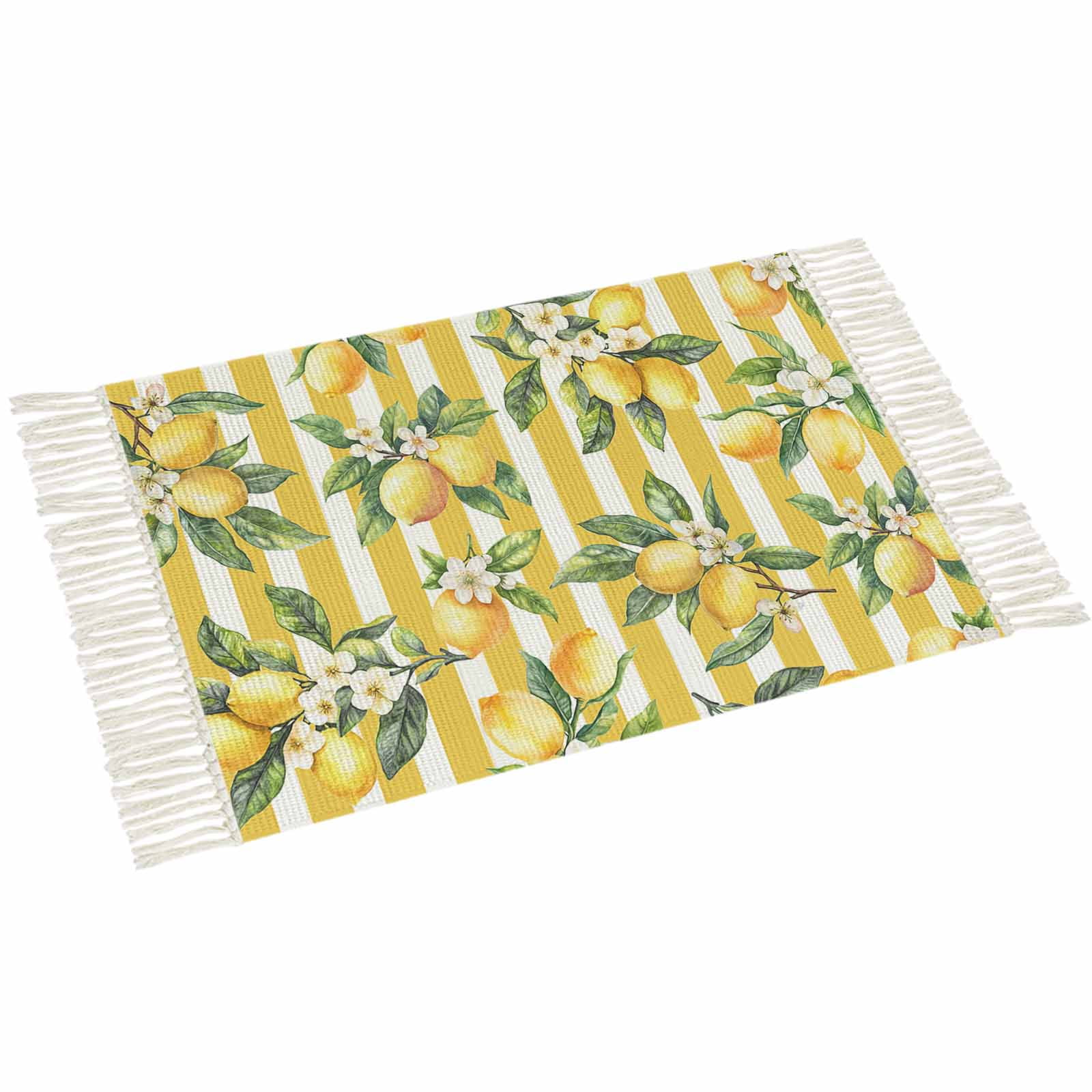 Lemon Strope Washable Bath Rug - 2x3 Entry Rug Washable Indoor Bathroom ...