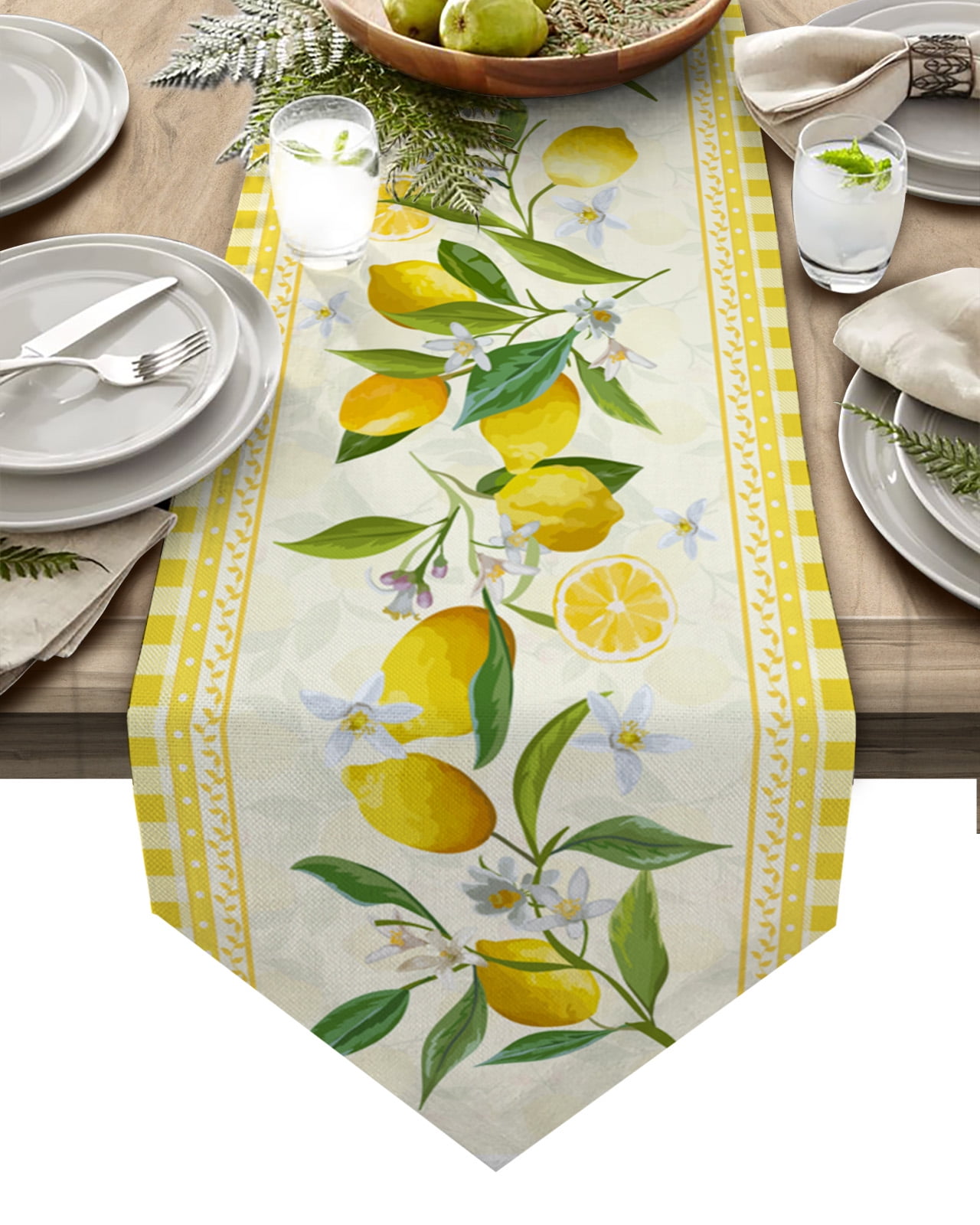Lemon Summer Fruit Modern Table Runner Country Wedding ration ...