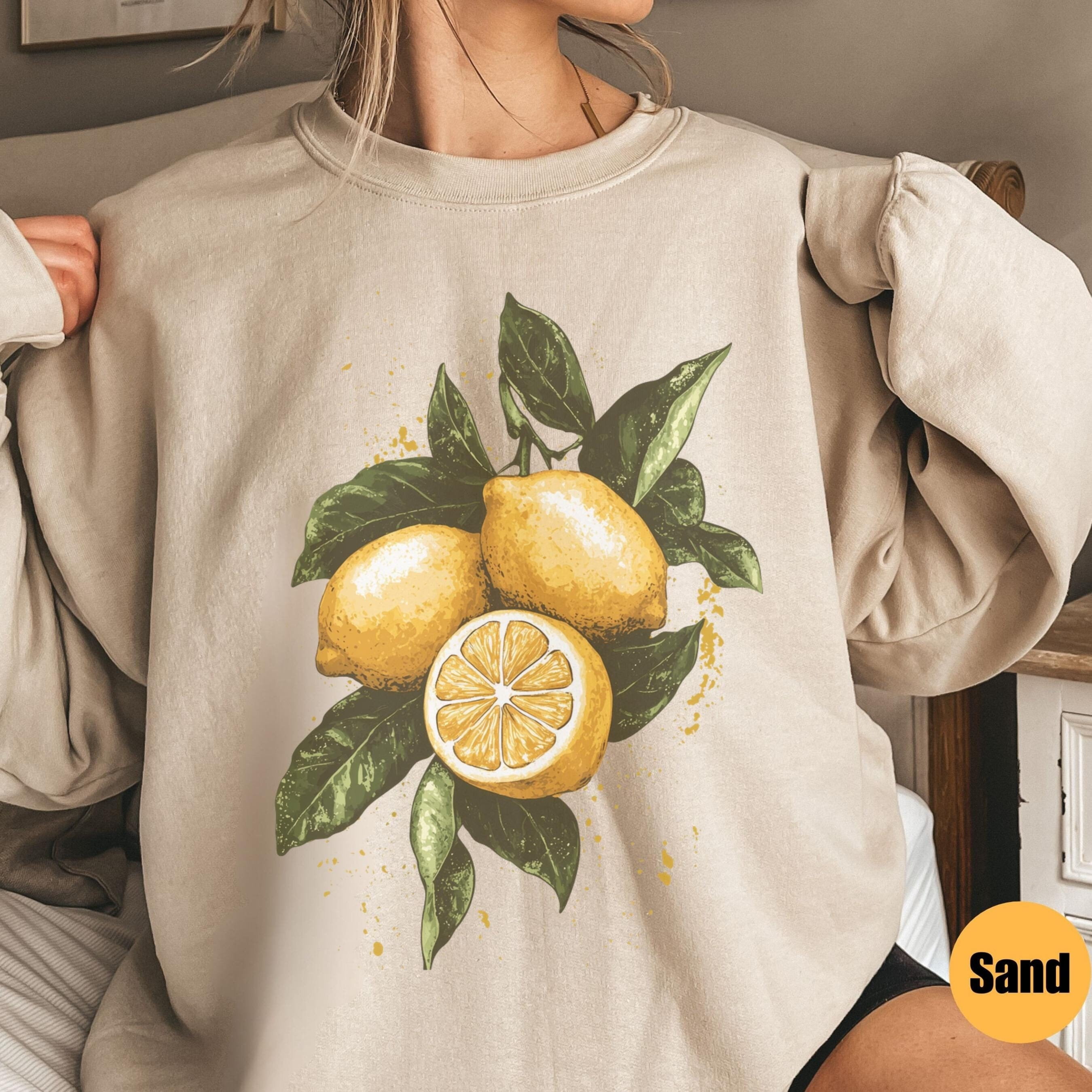 Lemon T-Shirt, Botanical Cottagecore Clothing, Lemon Print, Gardening ...