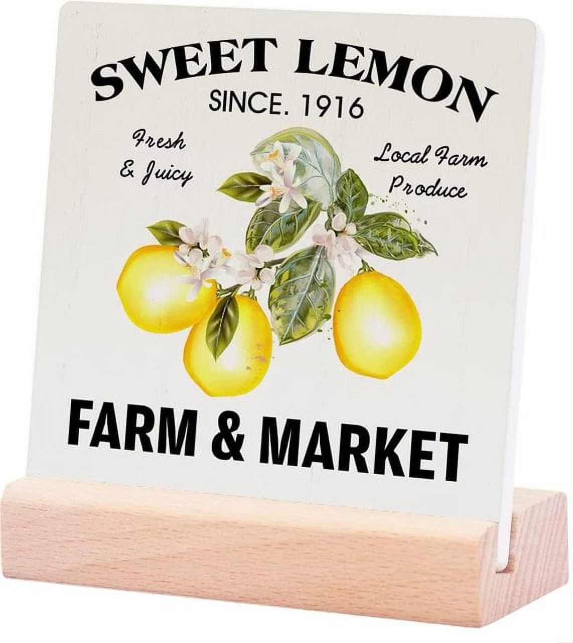 Lemon Table Sign Plaque Sweet Lemon Tabletop Sign Desk Sign with Solid ...
