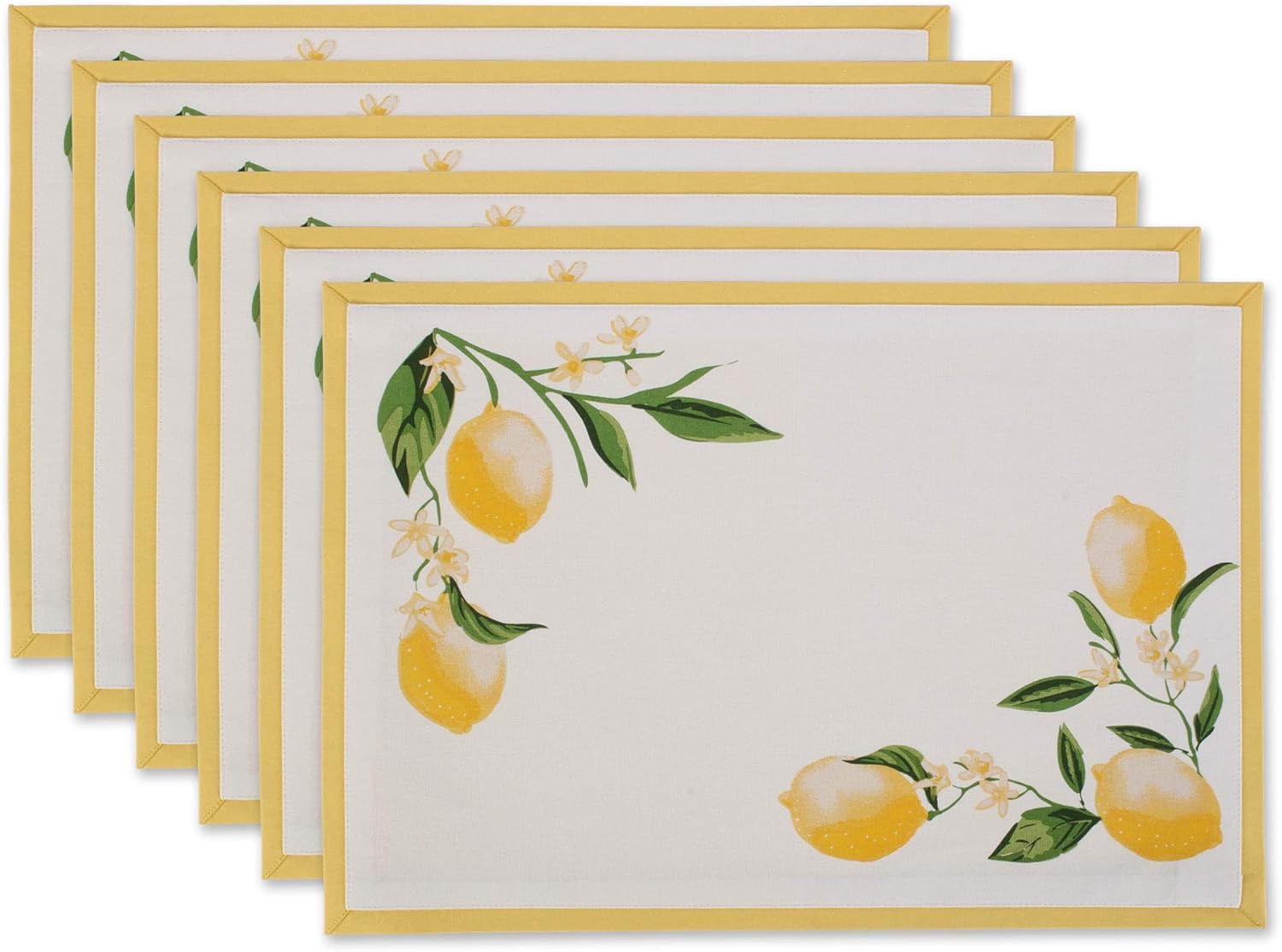 Lemon Tabletop Collection, Placemat Set, 6 Piece - Walmart.com